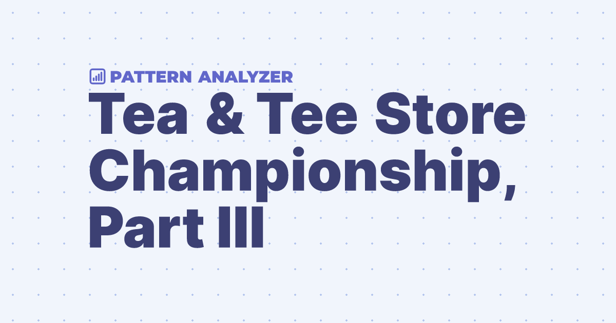 Tea & Tee Store Championship, Part III | Pattern Analyzer